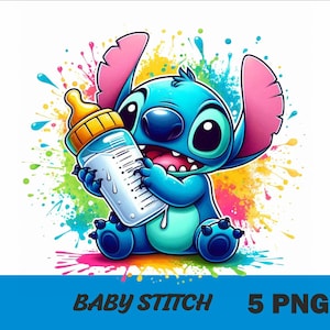 5 PNG Baby Stitch Png Stitch Splash and Watercolor Png Stitch ...