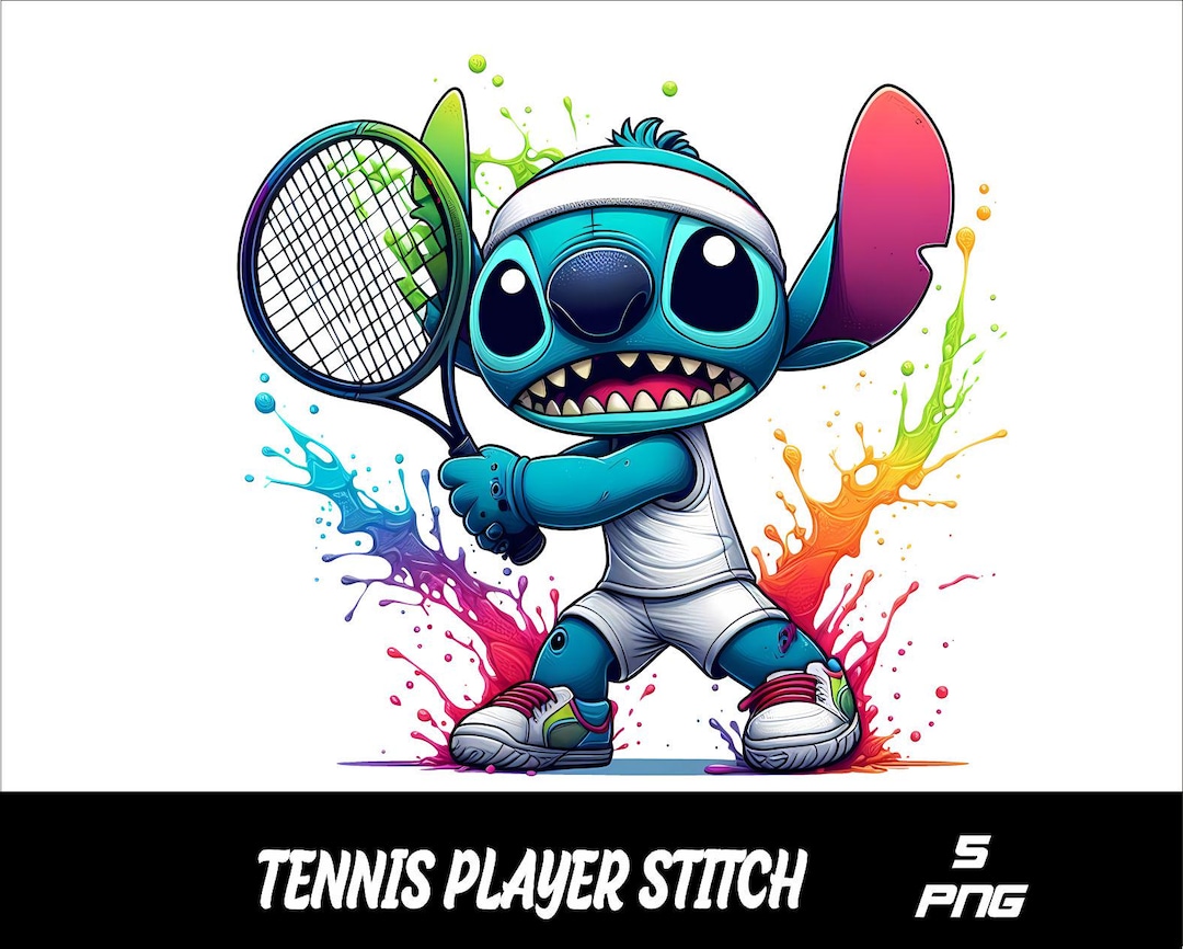 5 PNG Tennis Player Stitch Png Stitch Splash and Watercolor Png Stitch ...