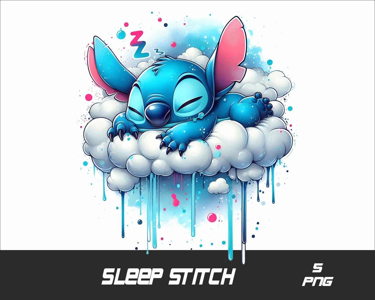 5 PNG Cloude Sleep Stitch Png Stitch Splash and Watercolor Png Sleep ...