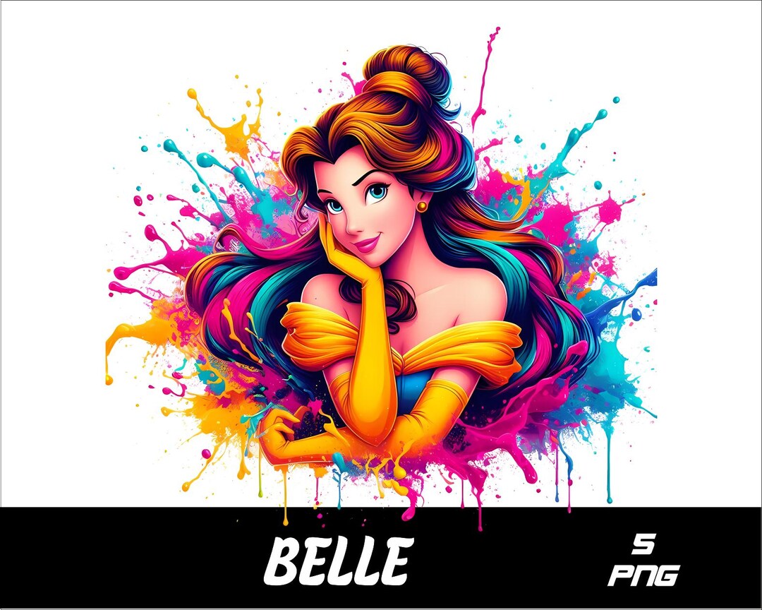 5 PNG Princess Png Belle Splash and Watercolor Png Belle Transparent ...