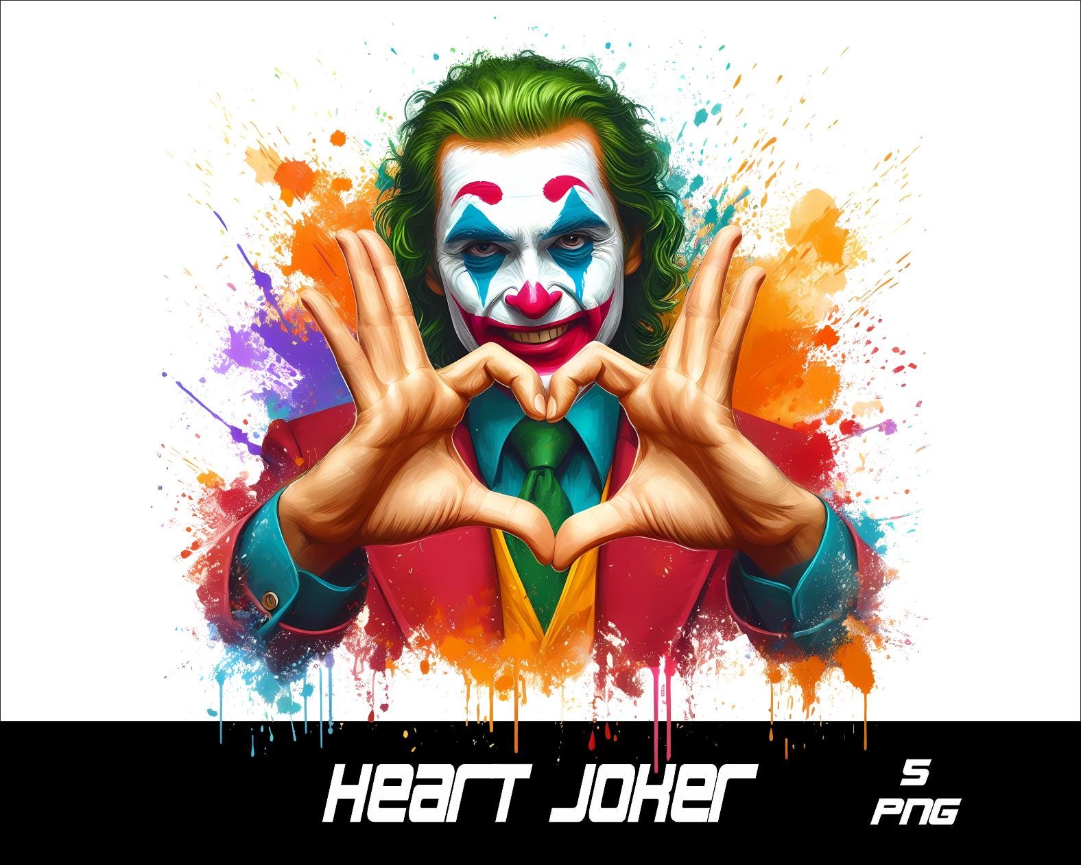 5 PNG Heart Joker Png Splash and Watercolor Png Joker Transparent PNG ...