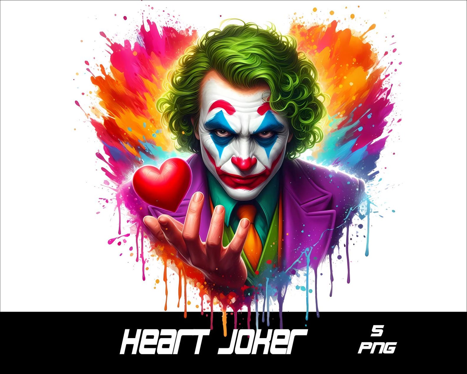 5 PNG Heart Joker Png Splash and Watercolor Png Joker Transparent PNG ...