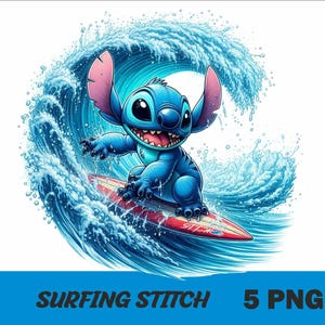 5 PNG Surfing Stitch Png Stitch Splash and Watercolor Png Stitch ...