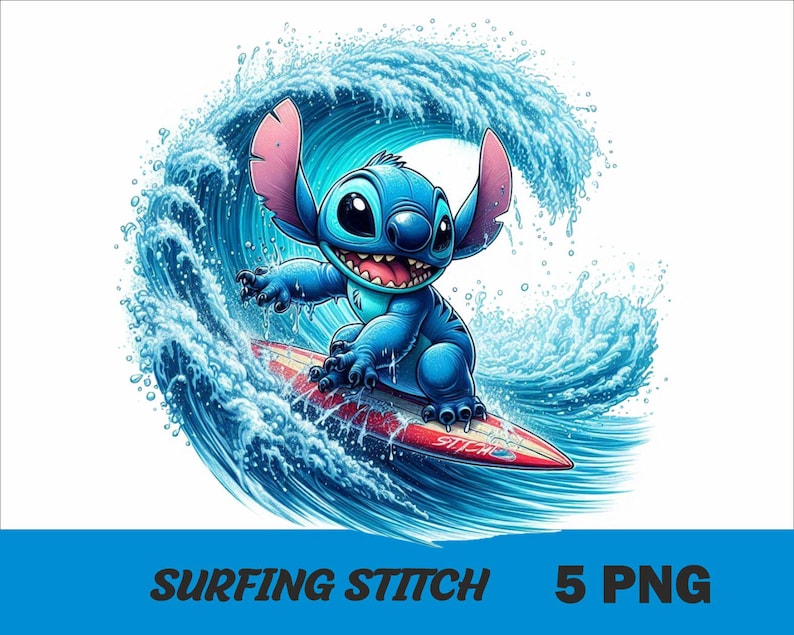 5 PNG Surfing Stitch Png Stitch Splash and Watercolor Png Stitch ...