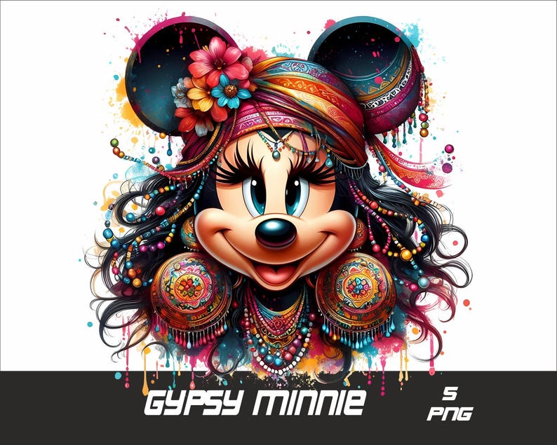 5 PNG Gypsy Minnie Png Mouse Splash and Watercolor Png Minnie ...