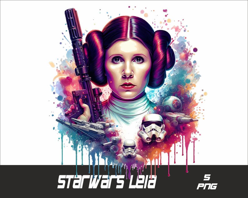 5 PNG Starwars Leia Png Splash and Watercolor Png Starwars Princess ...