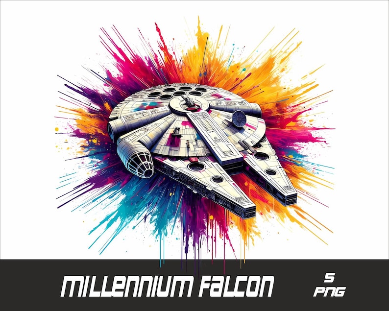 5 PNG Starwars Millennium Falcon Png Splash and Watercolor Png Starwars ...