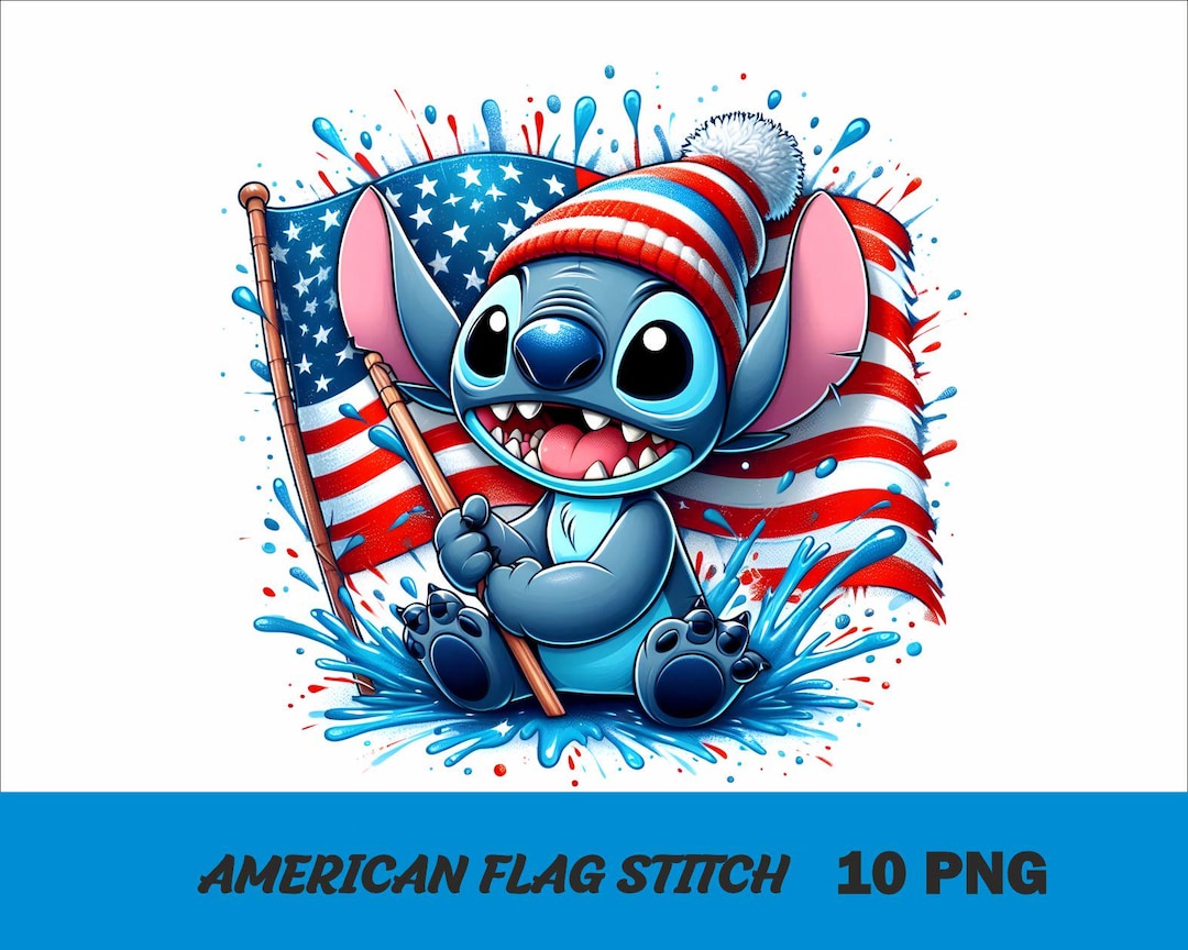 10 PNG American Flag Stitch Png American Stitch Splash and Watercolor ...