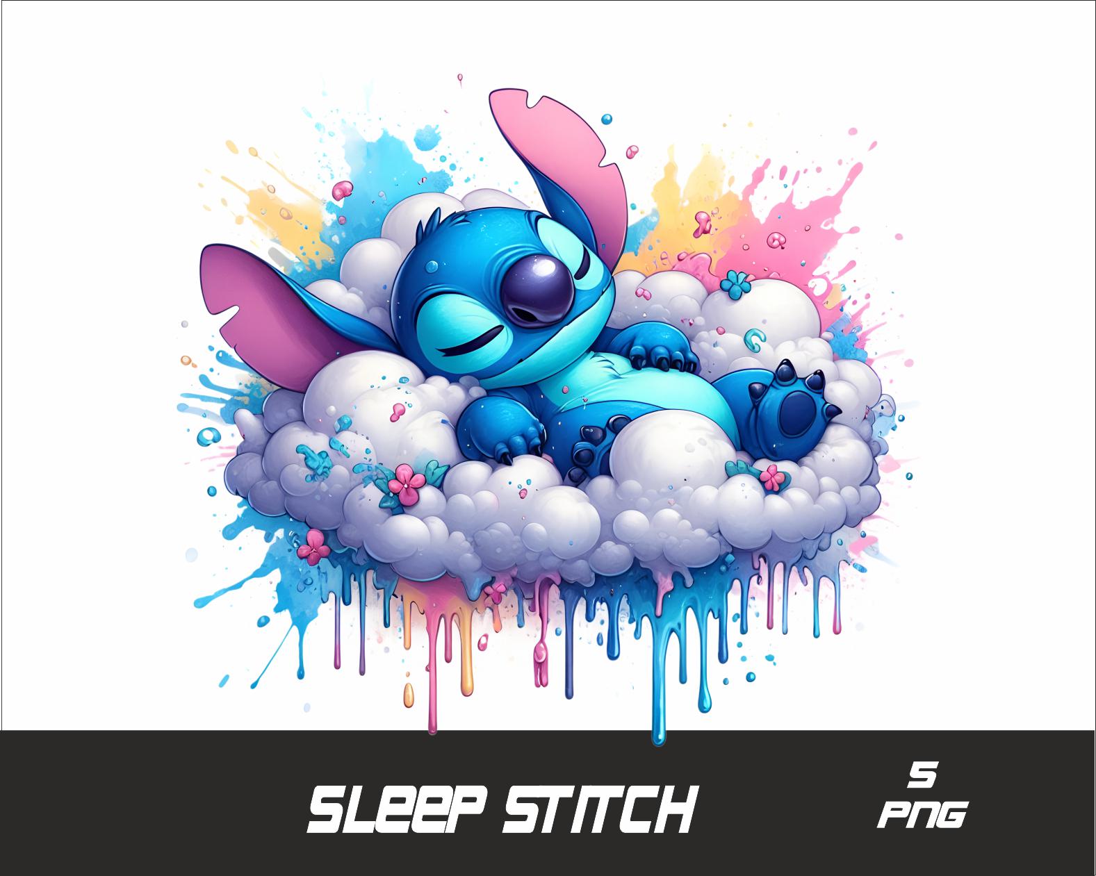 5 PNG Cloude Sleep Stitch Png Stitch Splash and Watercolor Png Sleep ...
