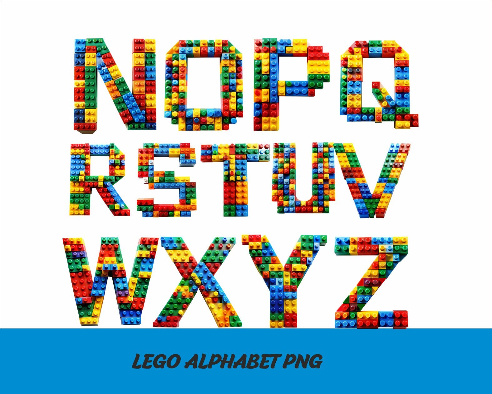 Alfabeto de ladrillos PNG Fuente, letras de bloque coloridas PNG ...