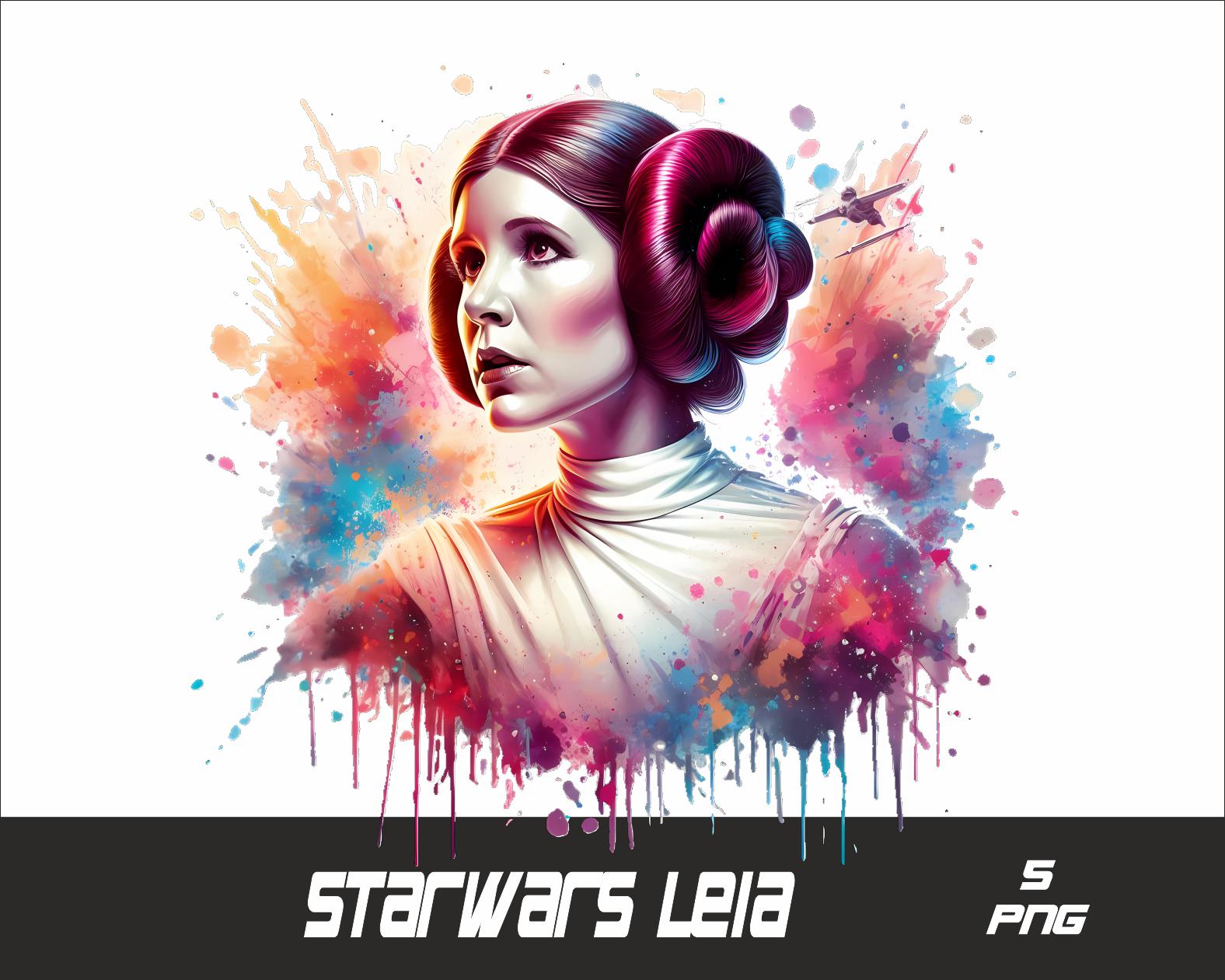5 PNG Starwars Leia Png Splash and Watercolor Png Starwars Princess ...