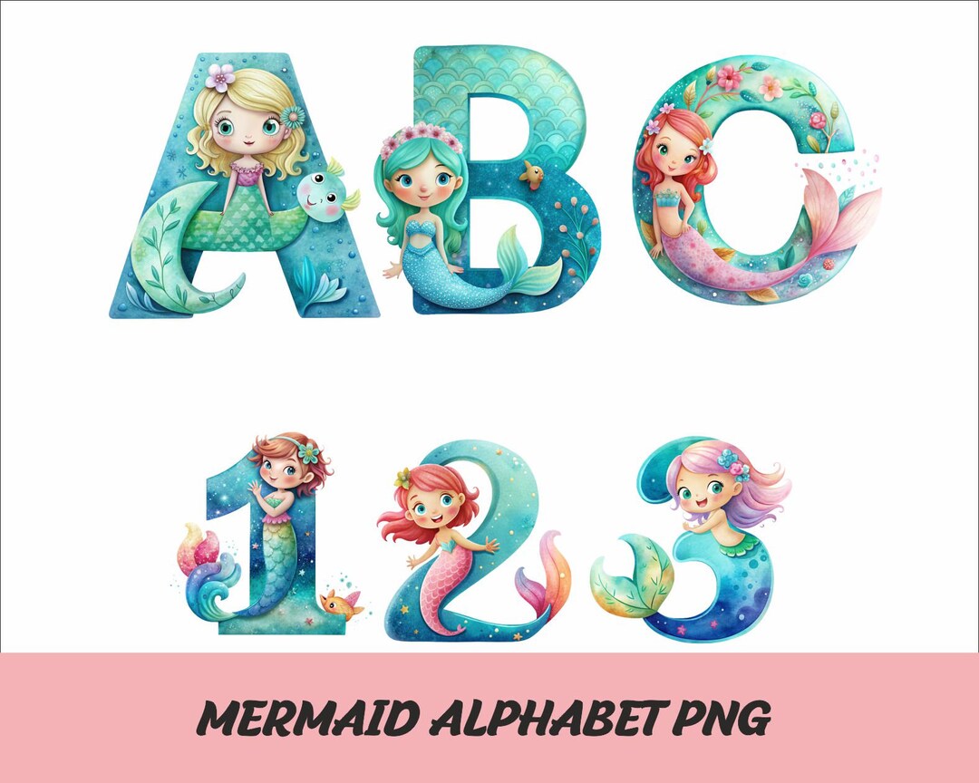 Mermaid Alphabet Png Font Party Letters Mermaid Font Mermaid Party Girl ...