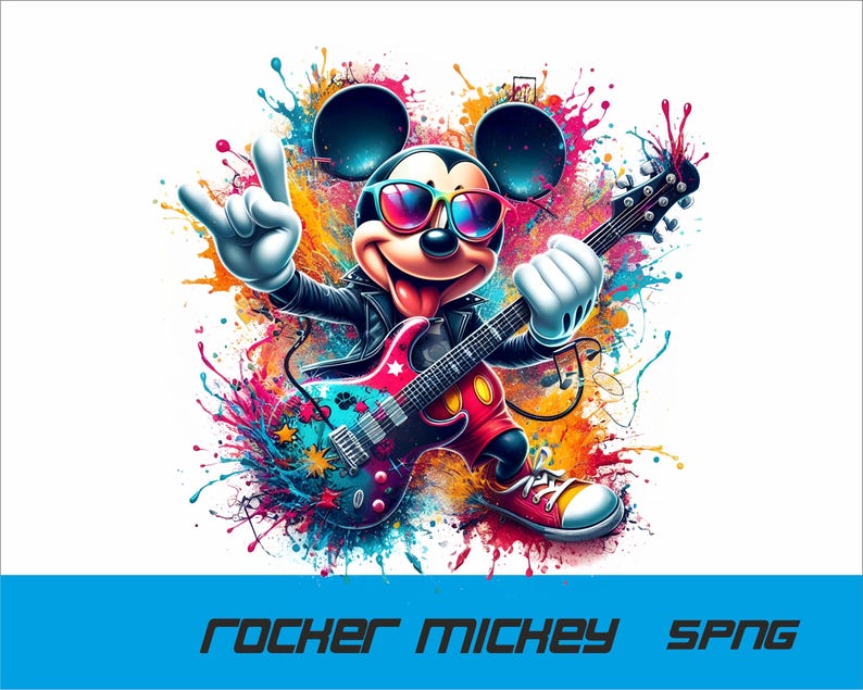 5 PNG Rocker Mickey Png Rocker Mouse Splash and Watercolor Png Mickey ...
