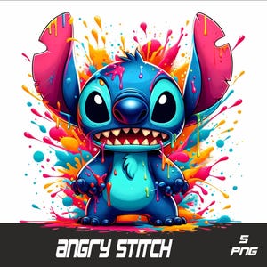 5 PNG Angry Stitch Png Stitch Splash and Watercolor Png Angry Stitch ...