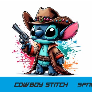5 PNG Cowboy Stitch Png Stitch Splash and Watercolor Png Stitch ...