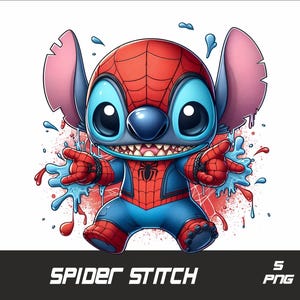 5 PNG Stitch Spider Hero Png Stitch Splash and Watercolor Png Stitch ...