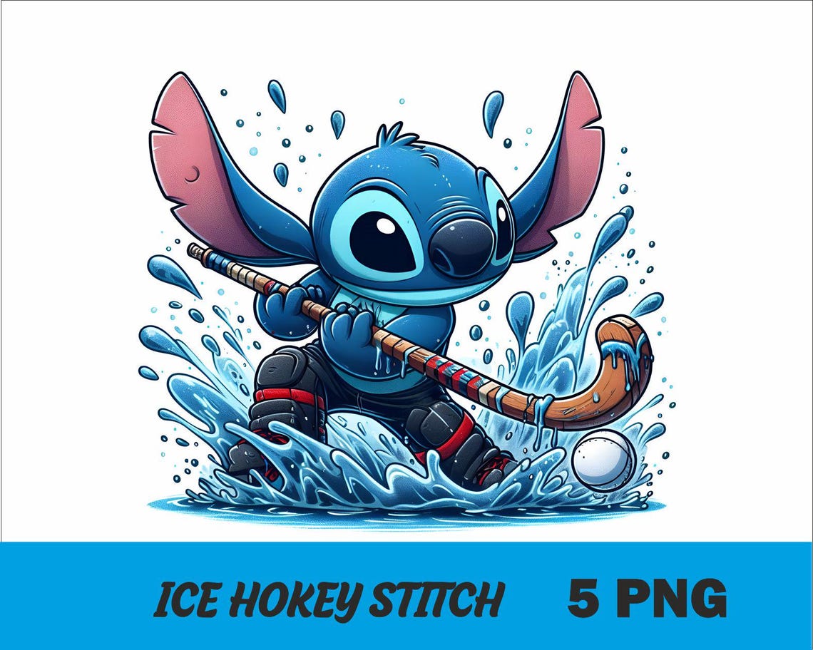 5 PNG Ice Hokey Stitch Png Stitch Splash and Watercolor Png Hokey ...