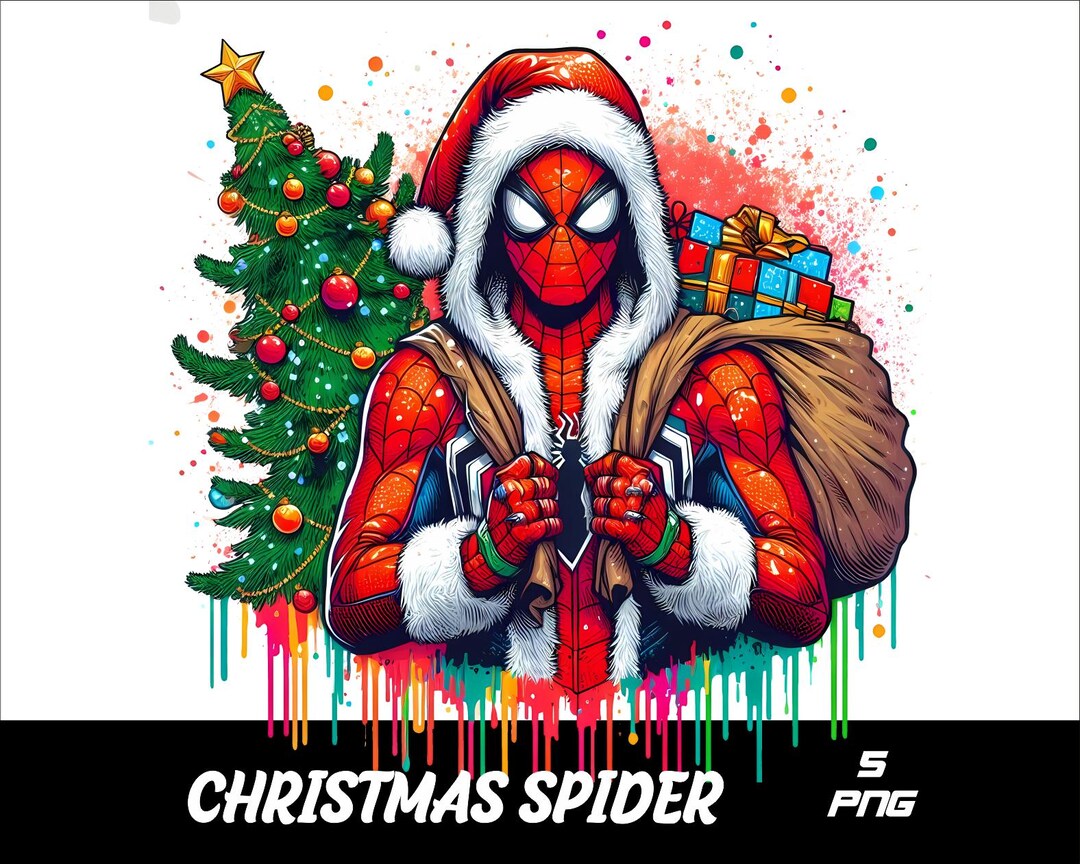 5 PNG Christmas Spider Hero Png Spider Splash and Watercolor Png Hero ...