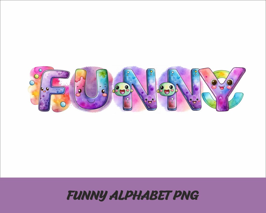 Cartoon Funny Alphabet Png Font Watercolor Cartoon Letters Png Font ...