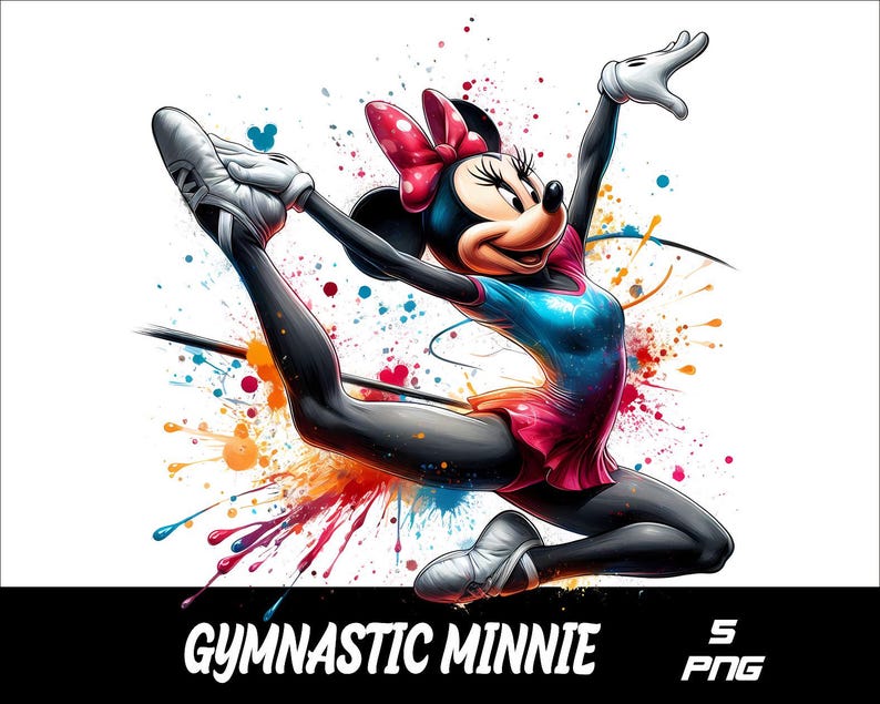 5 PNG Gymnastic Minnie Png Mouse Splash and Watercolor Png Minnie ...