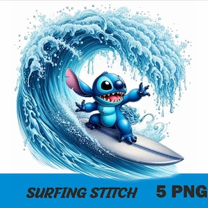 5 PNG Surfing Stitch Png Stitch Splash and Watercolor Png Stitch ...