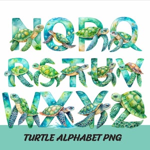 Turtle Alphabet Png Font Baby Turtle Letters Png Caretta Turtle Font ...