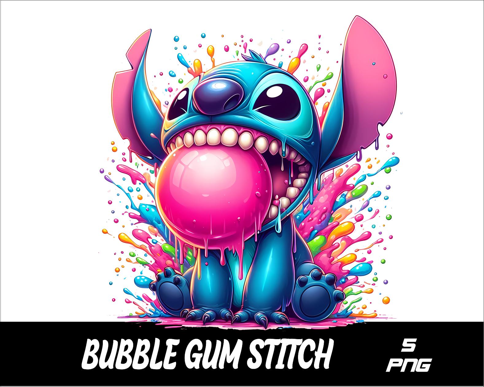 5 PNG Bubble Gum Stitch Png Stitch Splash and Watercolor Png Stitch ...
