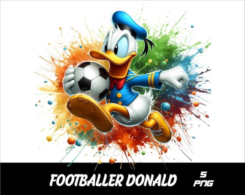 5 PNG Footballer Donald Png Splash and Watercolor Png Duck Transparent ...