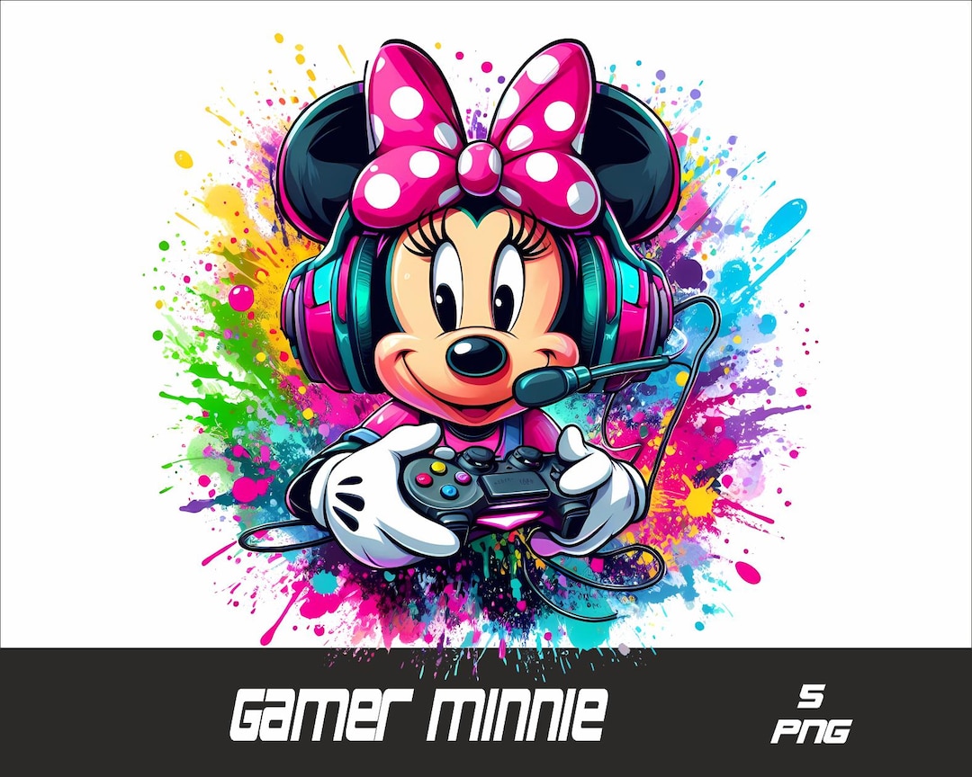 5 PNG Gamer Minnie Png Mouse Splash and Watercolor Png Minnie ...