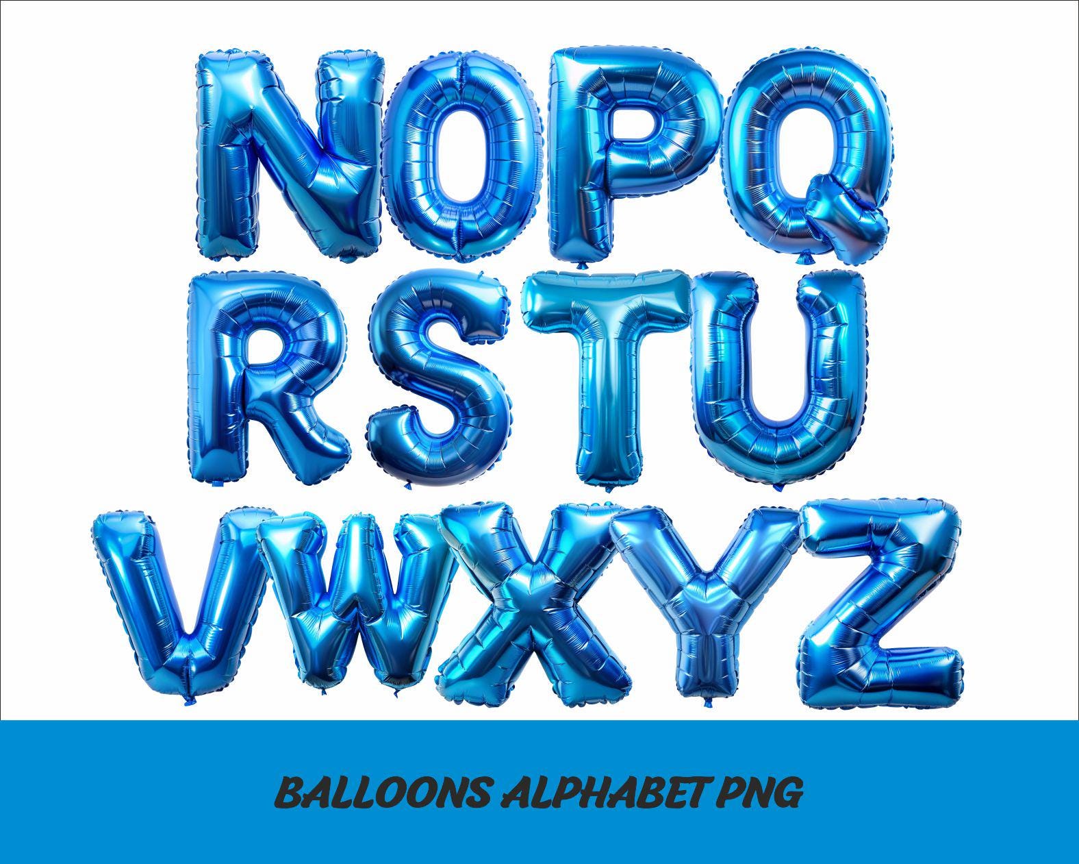 Party Balloons Blue Alphabet Png Font Blue Balloons Letters Png Party ...