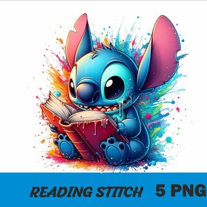 5 PNG Stitch Reading Png Stitch Splash and Watercolor Png Stitch ...
