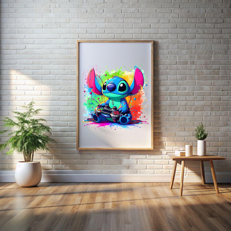 5 PNG Gamer Stitch Png Stitch Splash and Watercolor Png Gamer Stitch ...