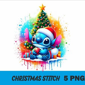 5 PNG Christmas Stitch Png Stitch Splash and Watercolor Png Christmas ...