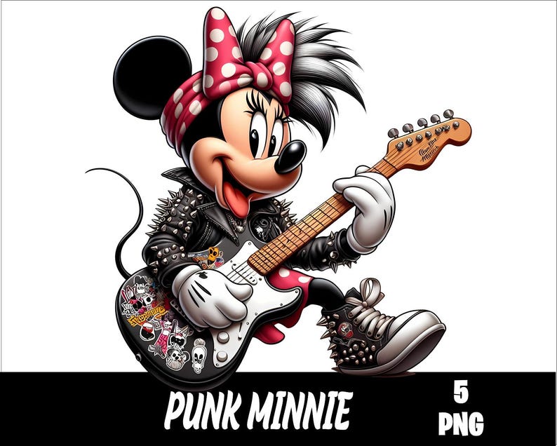 5 PNG Punk Minnie Png Mouse Splash and Watercolor Png Minnie ...