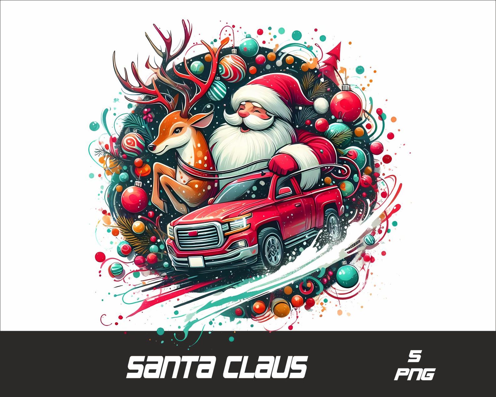 5 PNG Santa Claus Png Splash and Watercolor Png Chirstmas Transparent ...