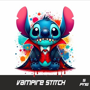 5 PNG Vampire Stitch Png Stitch Splash and Watercolor Png Halloween ...