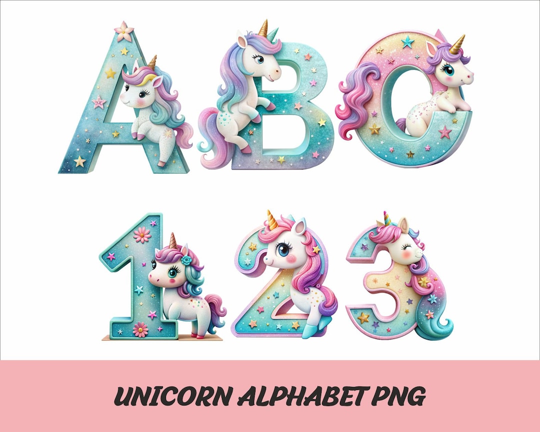 Unicorn Alphabet Png Font Party Letters Unicorn Font Unicorn Party ...