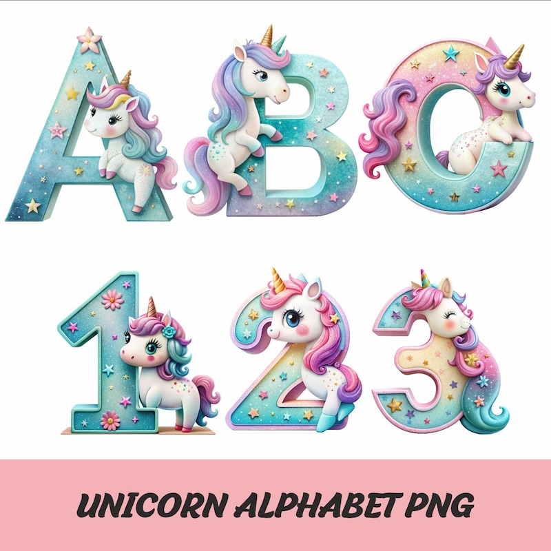 Unicorn Alphabet - Etsy