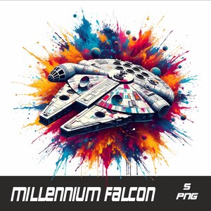 5 PNG Starwars Millennium Falcon Png Splash and Watercolor Png Starwars ...