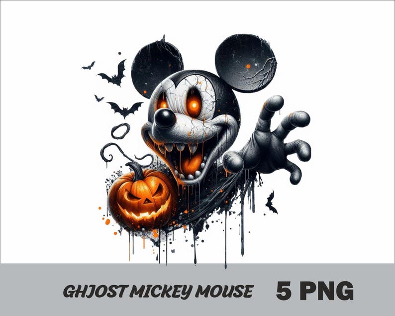 5 PNG Halloween Ghost Mickey Png Mouse Splash and Watercolor Png Ghost ...