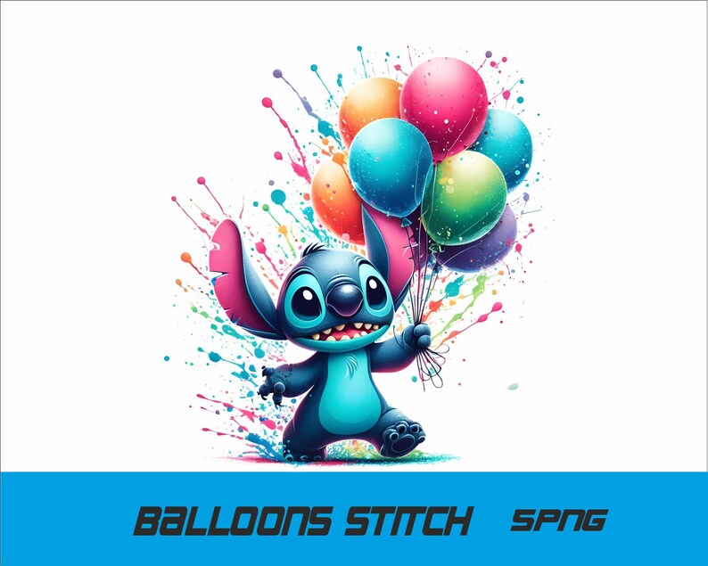 5 PNG Balloons Stitch Png Stitch Splash and Watercolor Png Stitch ...