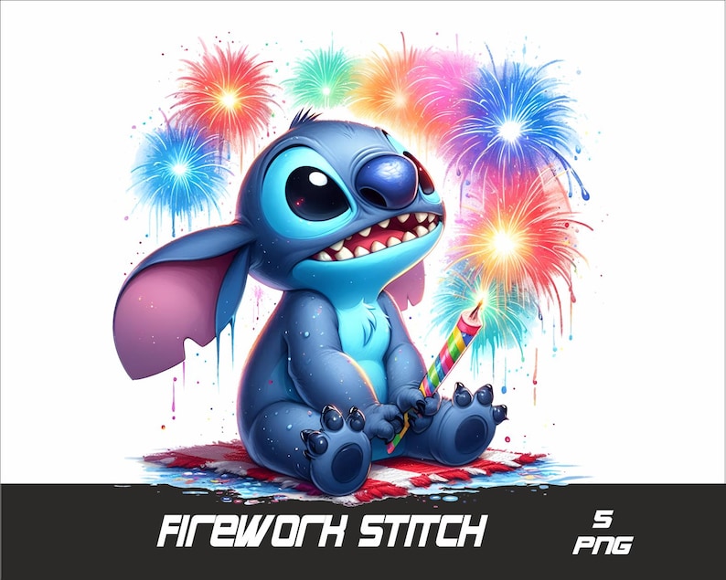 5 PNG Friwork Stitch Png Stitch Splash and Watercolor Png Firework ...