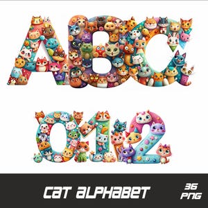 Cat Alphabet Png Font Party Letters Cat Font Cat Party Alphabet Png - Etsy
