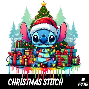 5 PNG Christmas Light Stitch Png Stitch Splash and Watercolor Png ...