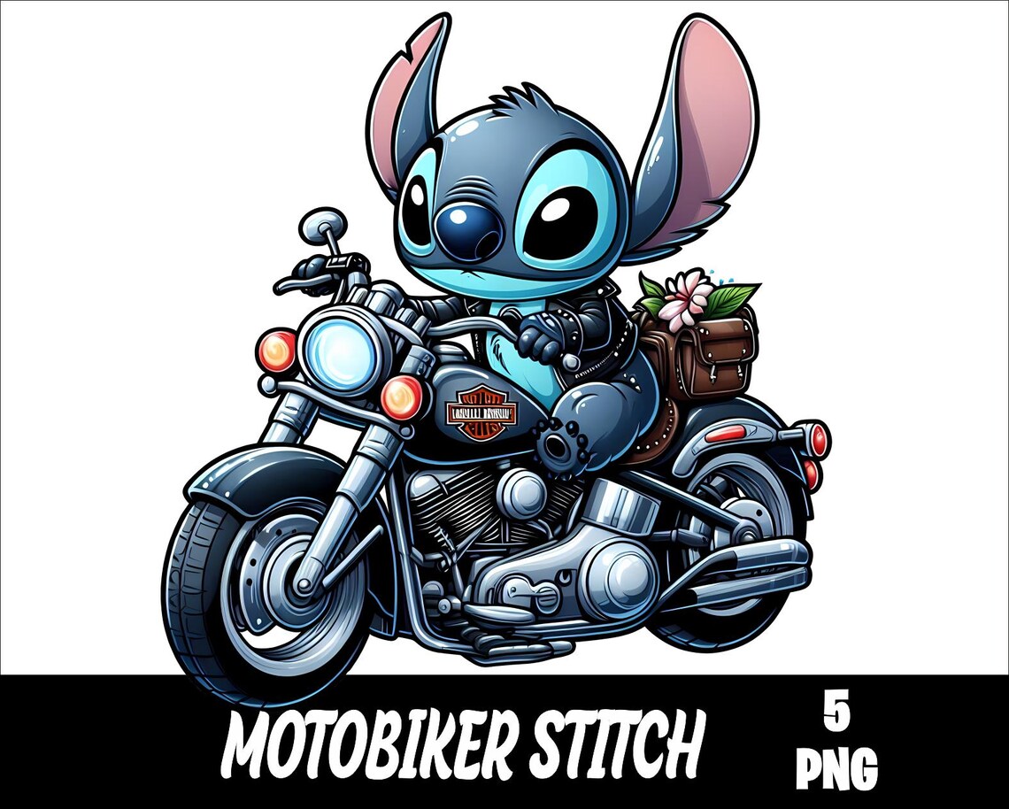 5 PNG Motobiker Stitch Png Stitch Splash and Watercolor Png Stitch ...