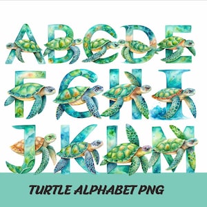 Turtle Alphabet Png Font Baby Turtle Letters Png Caretta Turtle Font ...