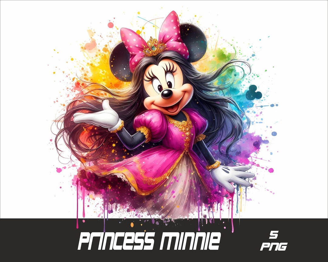 5 PNG Princess Minnie Png Mouse Splash and Watercolor Png Minnie ...