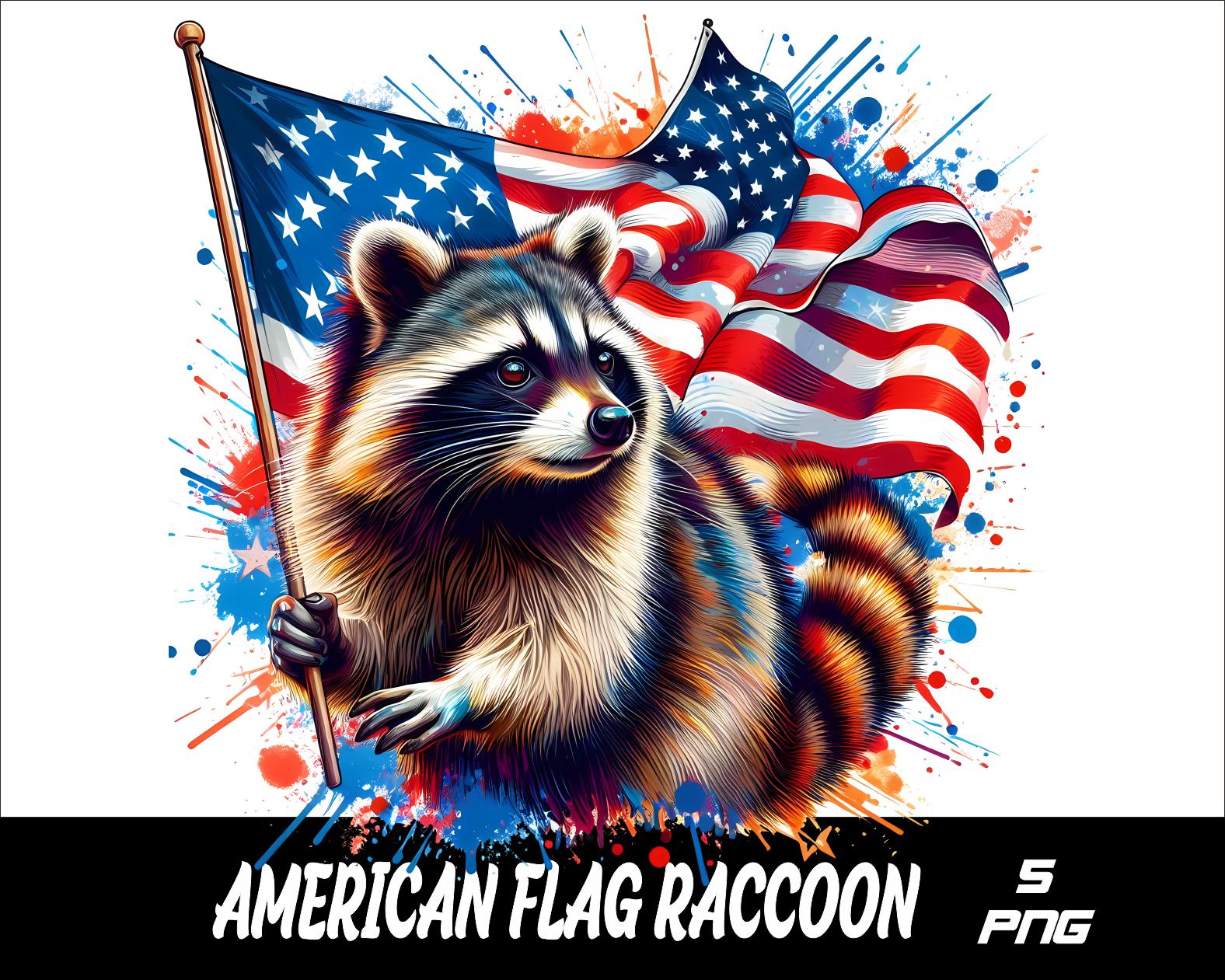 5 PNG Usa Flag Raccoon Png Splash and Watercolor Png American Flag ...