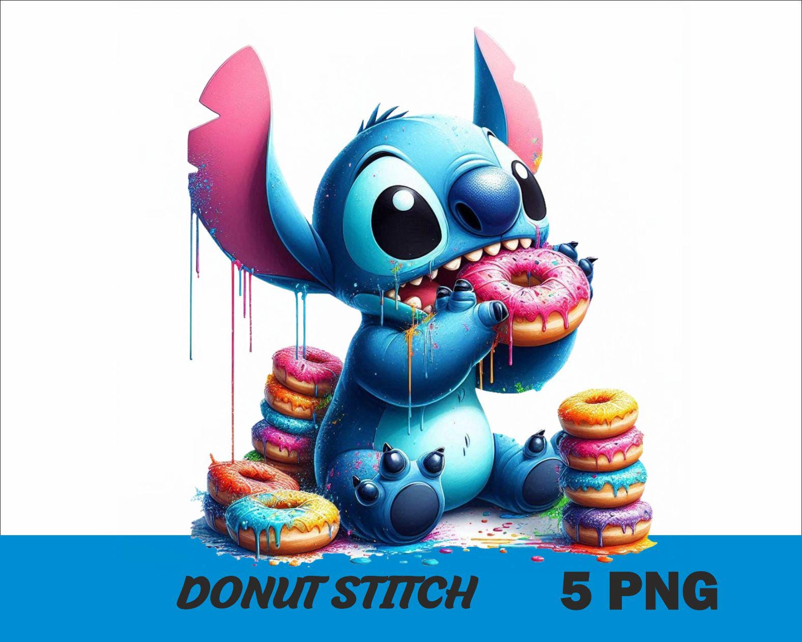 5 PNG Donut Stitch Png Stitch Splash and Watercolor Png Stitch ...