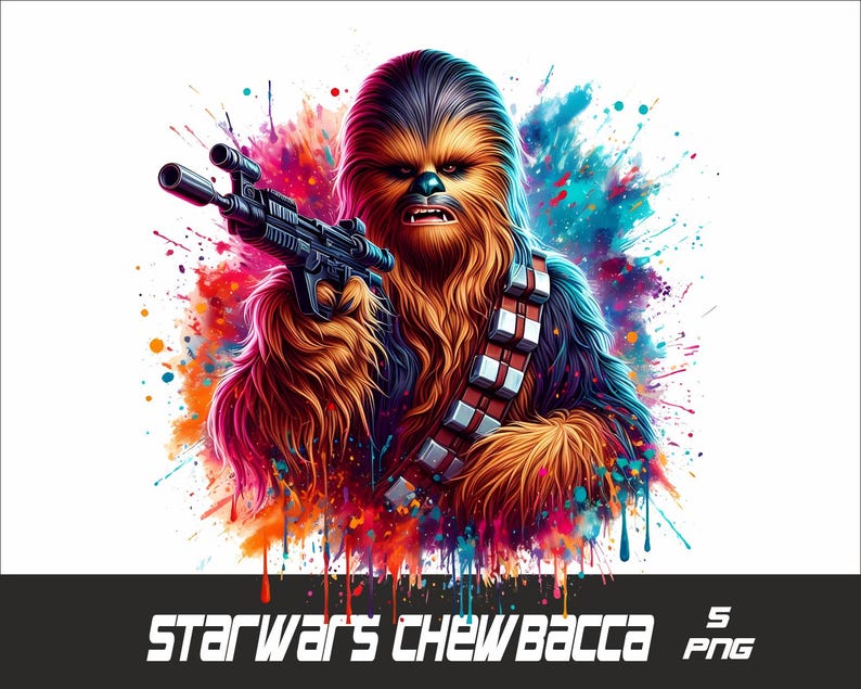 5 PNG Starwars Chewbacca Png Splash and Watercolor Png Starwars ...